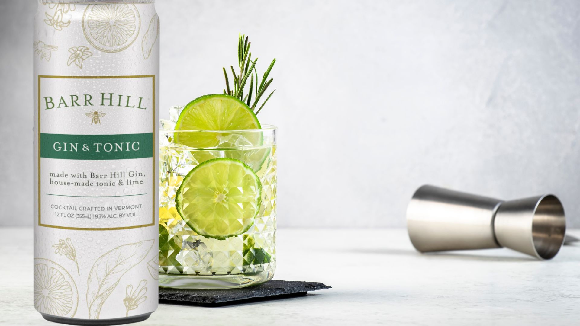 Barr Hill Gin & Tonic Lemon Basil Cooler - RSVP Discount Beverage